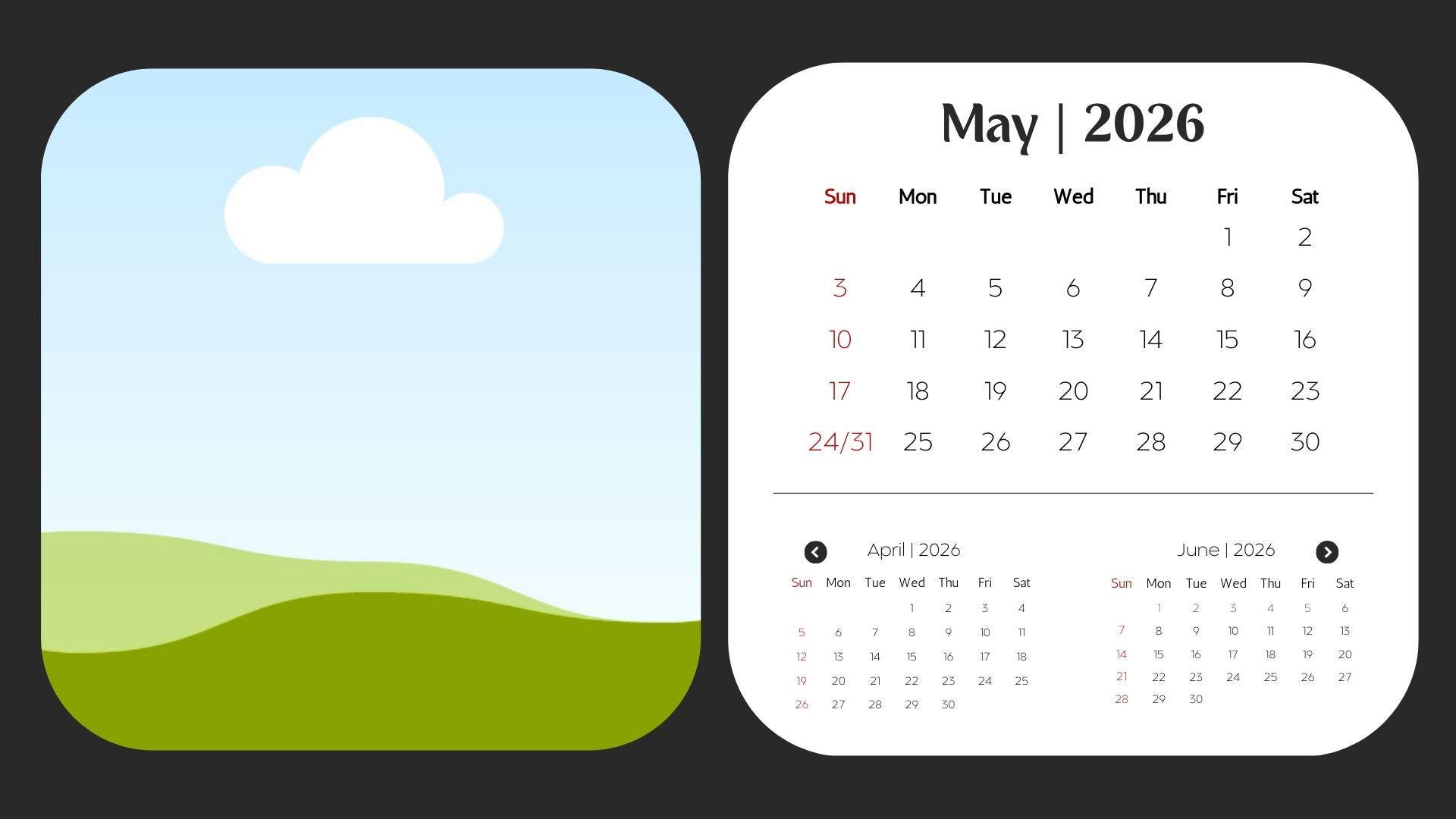 2026 Editable Canva Calendar Template | Minimalist Digital Planner ...