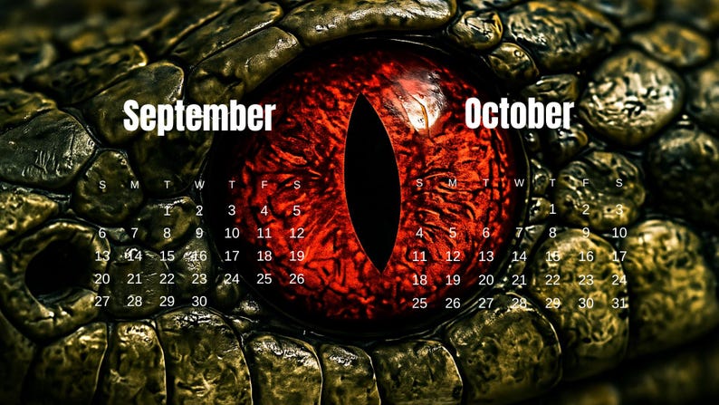 2026 Snake Eye Calendar – Printable PDF (digital Download) - Etsy