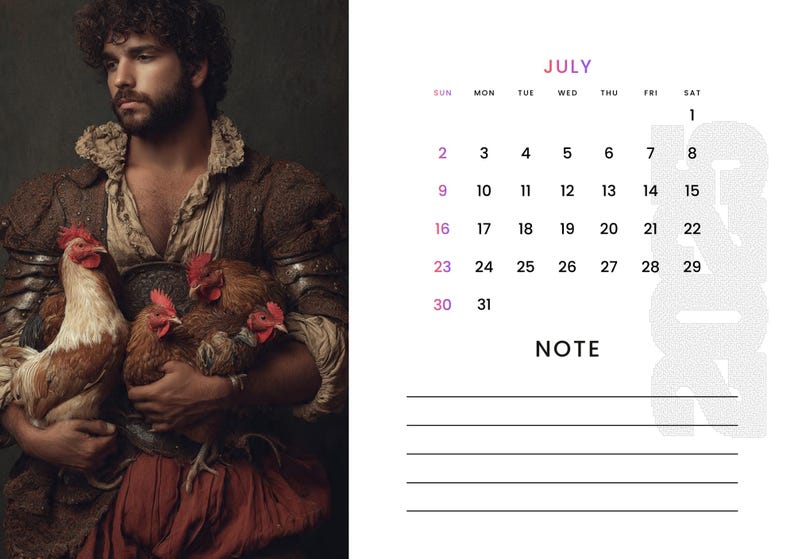 2026 Rustic Farmer Calendar Printable | Country Life Wall Planner ...