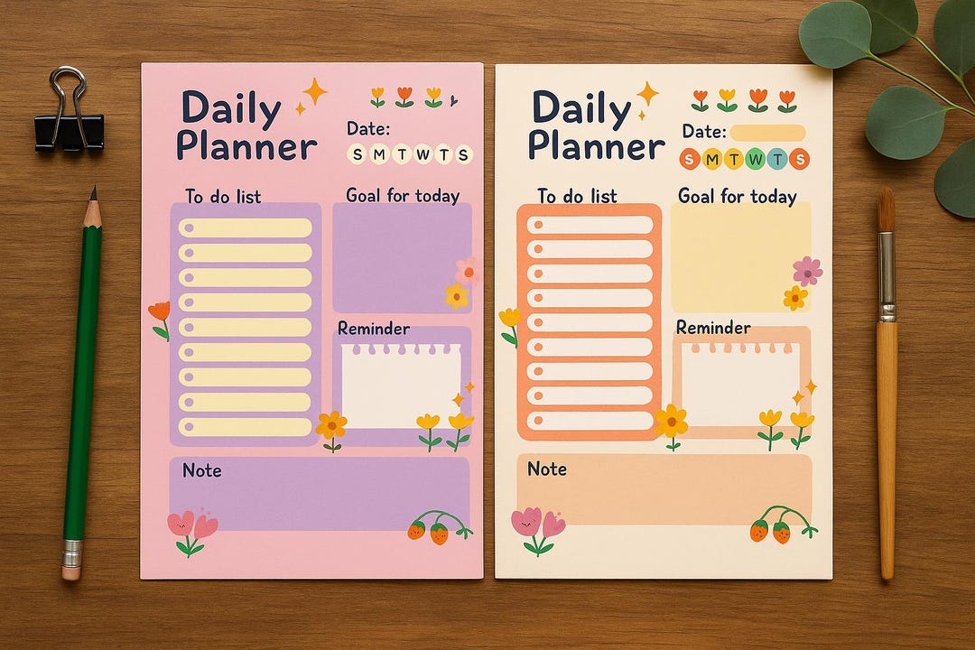 Cute Kids & Student Daily Planner Printables | Colorful Daily Schedules ...
