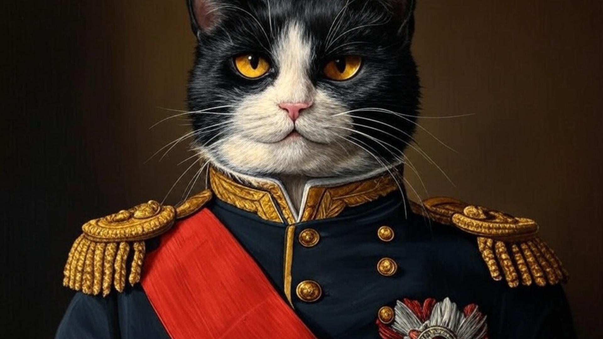 Regal Cat General - Digital Desktop Wallpaper | Full HD 1920×1080 - Etsy