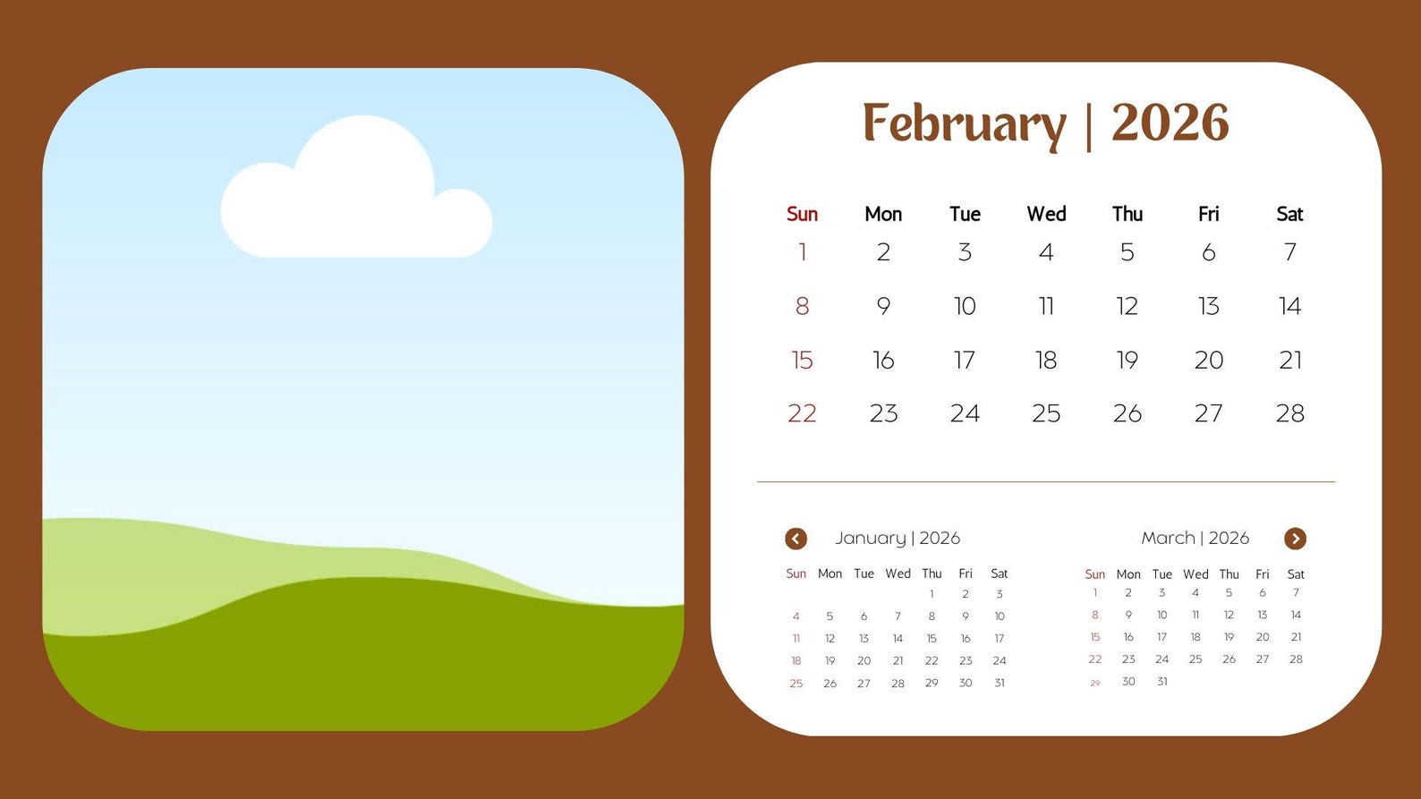 2026 Editable Canva Calendar Template | Minimalist Digital Planner ...