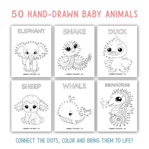 Baby Animal Dot-to-dot Coloring Book: Number Practice & Mazes (PDF ...