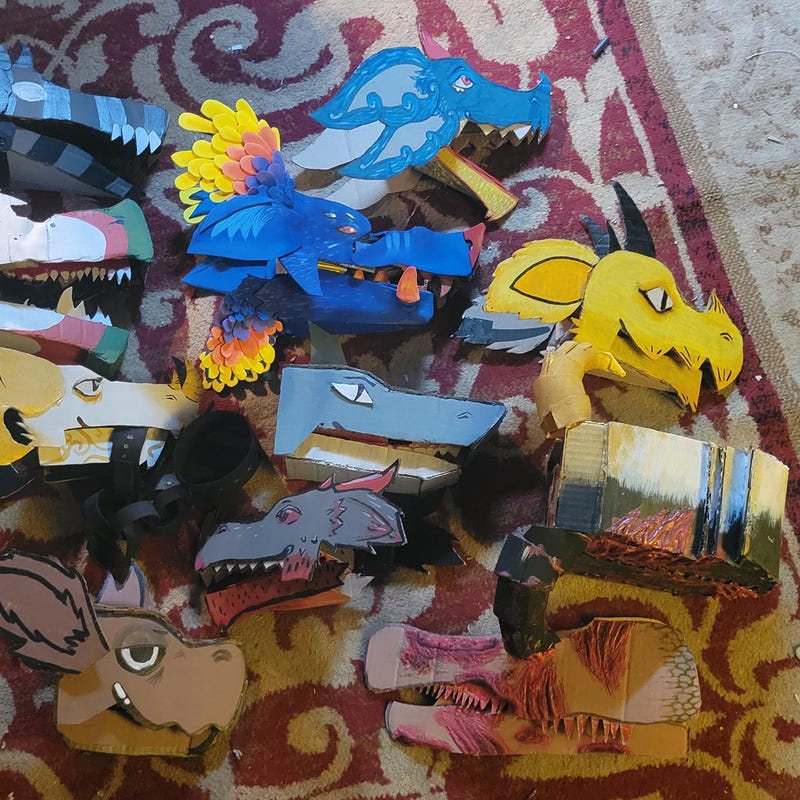 Dragon Puppet Paper - Etsy