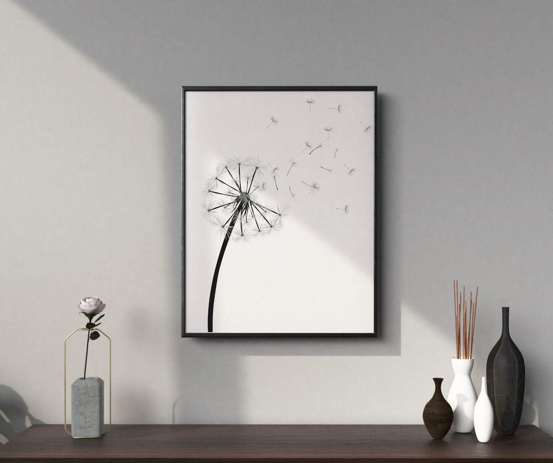 Printable Dandelion Wall Art, Dandelion Wall Decor, Dandelion Art Print ...