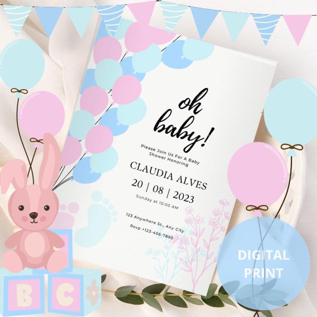Christian Baby Shower Invitation | Digital Download | Biblical Blessing ...