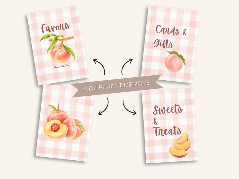 Peach Themed Birthday Bundle | Editable in Canva Templates | One Sweet ...