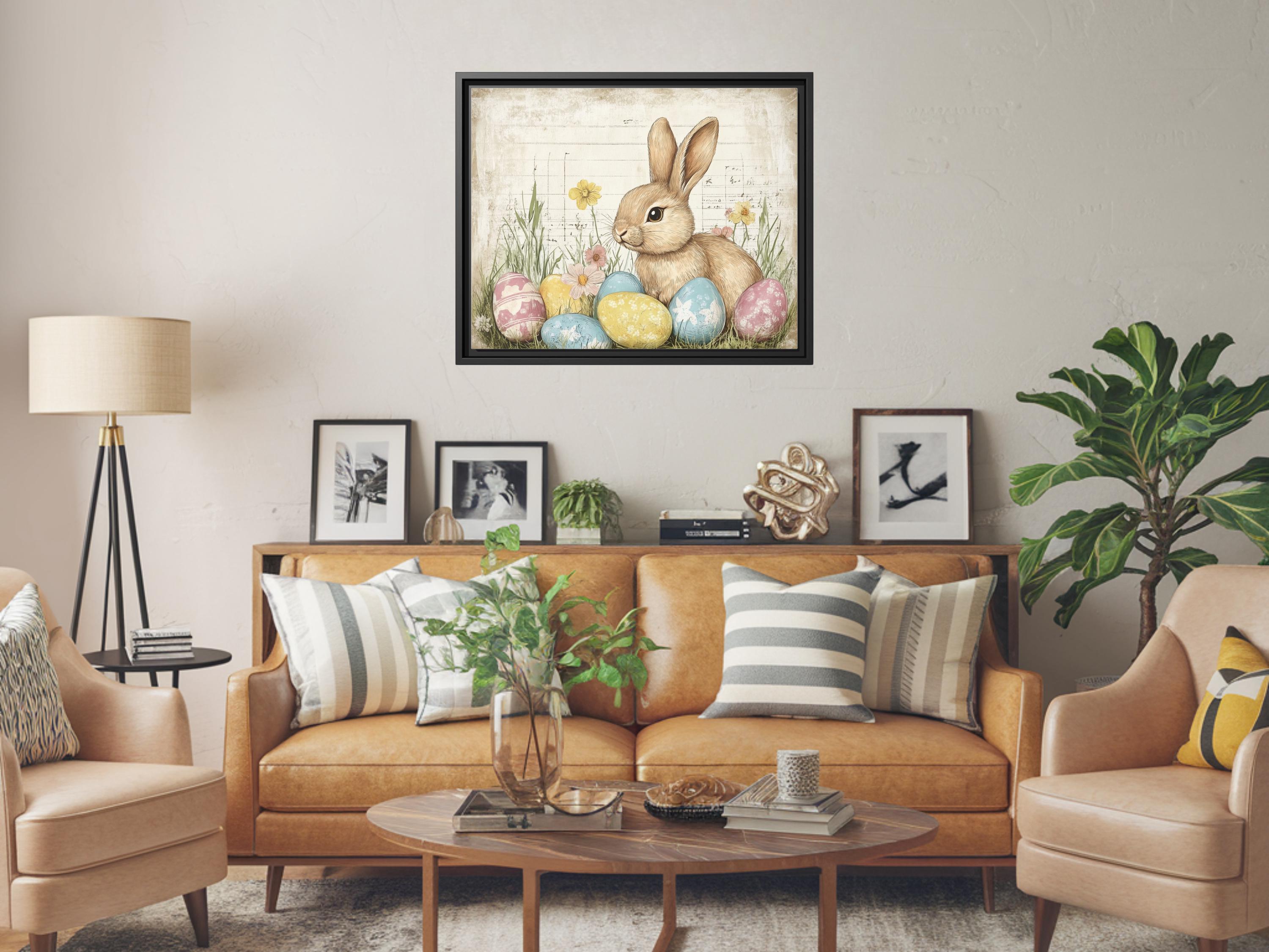 Vintage Easter Bunny Wall Art, Rustic Spring Decor, Farmhouse Rabbit ...