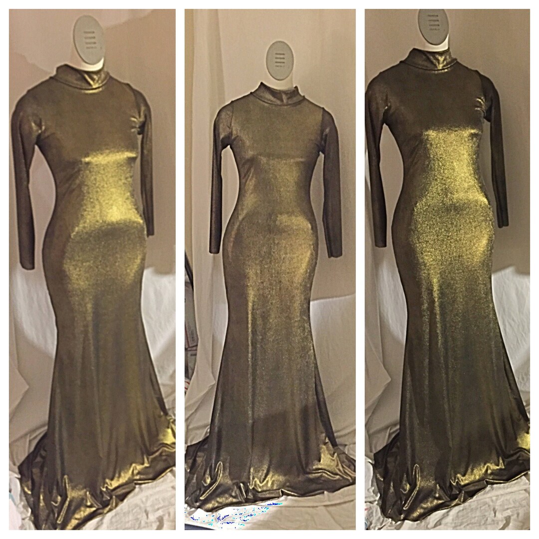 Women Short-turtle Neck Long Sleeves Fitted Mermaid Bottom Gown/ Prom ...