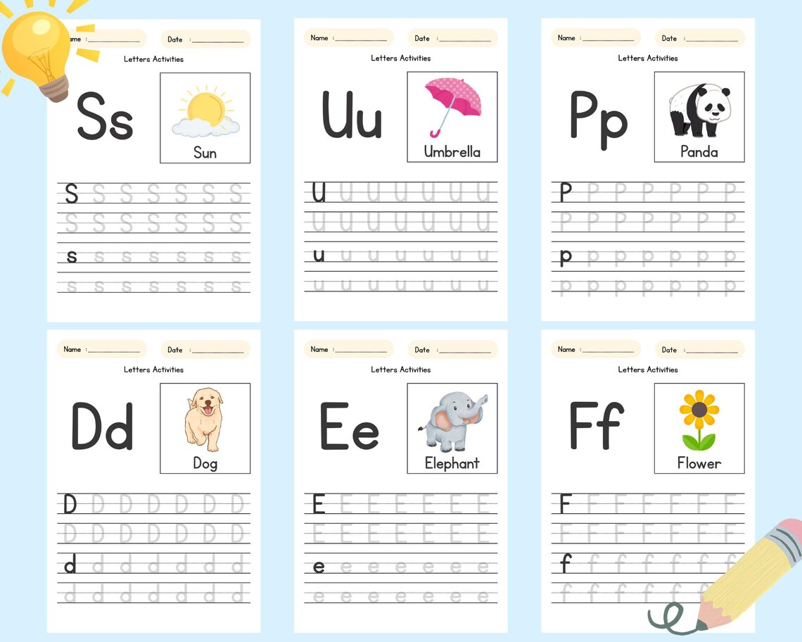 Practicing Writing Letter + FREE Fill the Missing Letter - Etsy