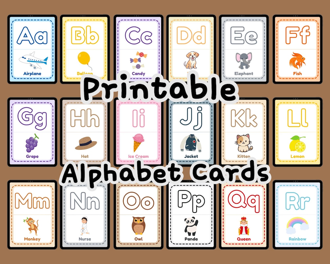 Printable Alphabet & Numbers Flash Cards | Ready to Print - Etsy