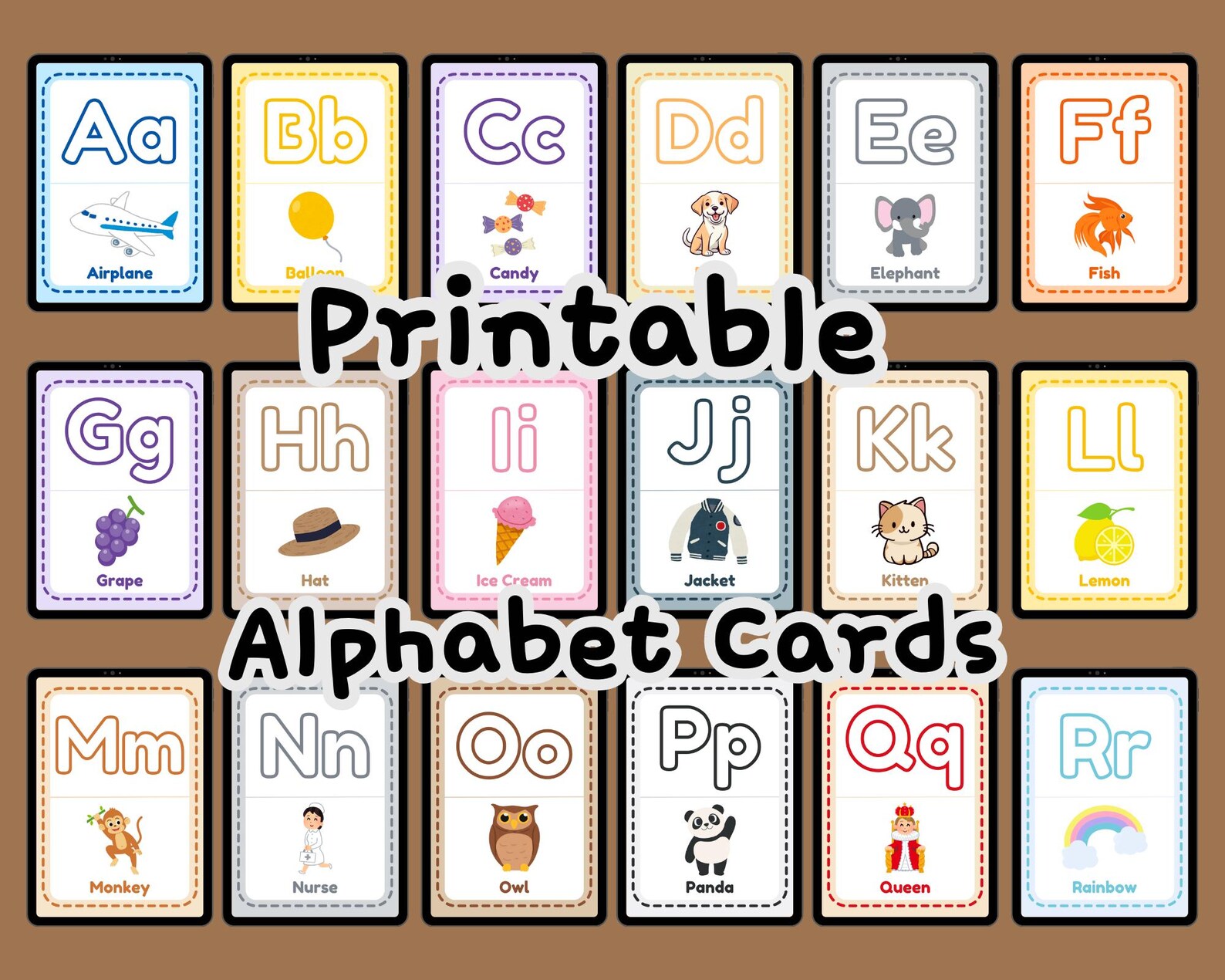 Printable Alphabet & Numbers Flash Cards | Ready to Print - Etsy