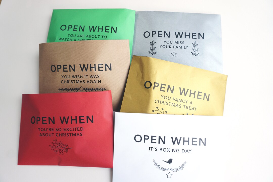 Open When Christmas Envelopes: Alternative Advent Calendar - Etsy