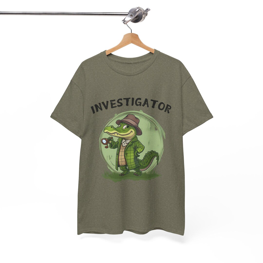 Investigator Shirt, Funny Alligator Tee, Detective Pun Shirt, Quirky ...