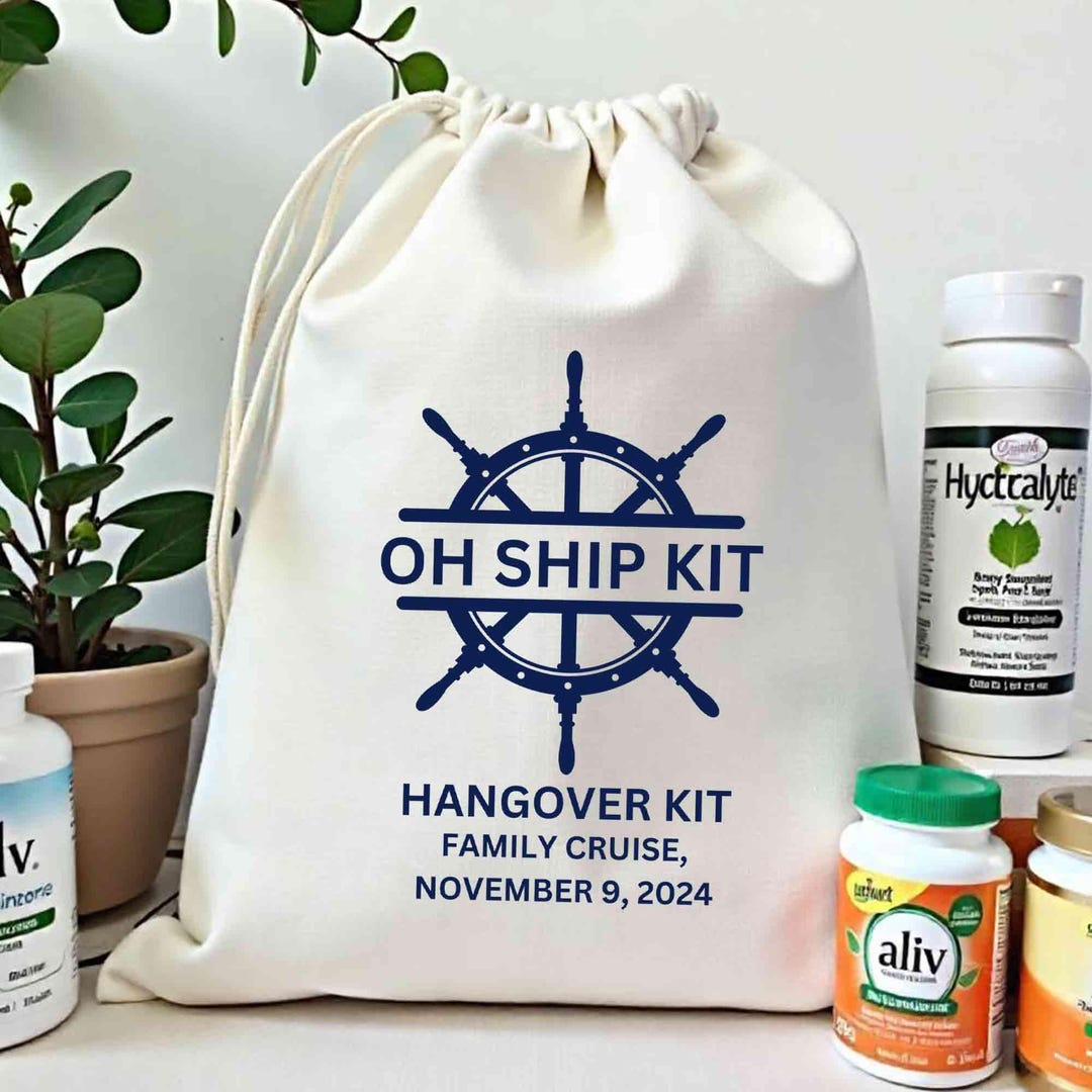 Personalized Oh Ship Kit Hangover Kit Bags - Cruise Anchor Bach Favors ...