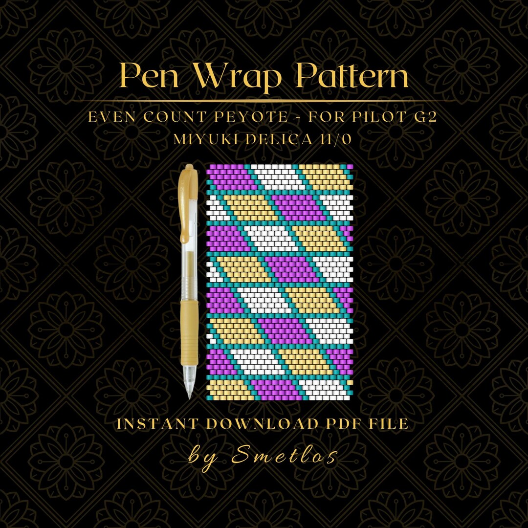 Colorful Weave Beaded Pen Wrap Pattern, Miyuki Bead Pattern, Seed Bead ...