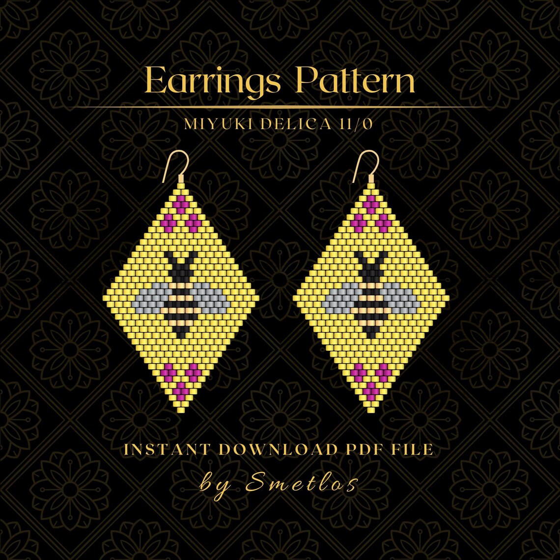 Flower Bee Beaded Earrings Pattern, Miyuki Earrings, Seed Bead Earrings ...