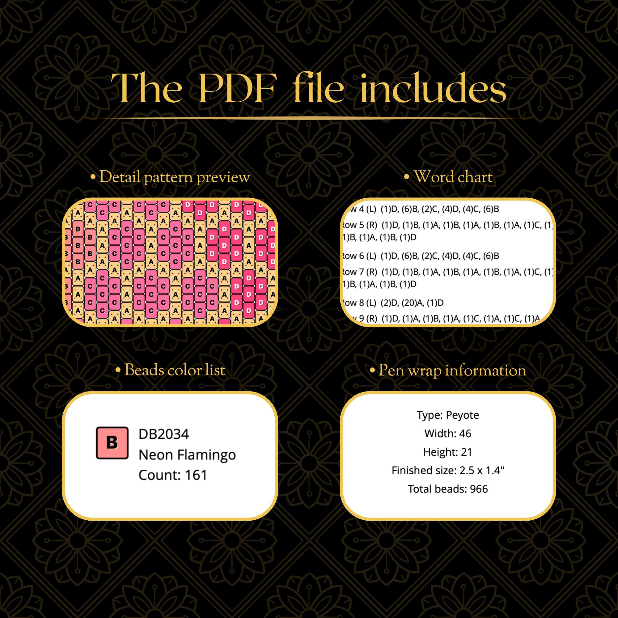 Luminous Pen Beaded Pen Wrap Pattern, Miyuki Bead Pattern, Seed Bead ...