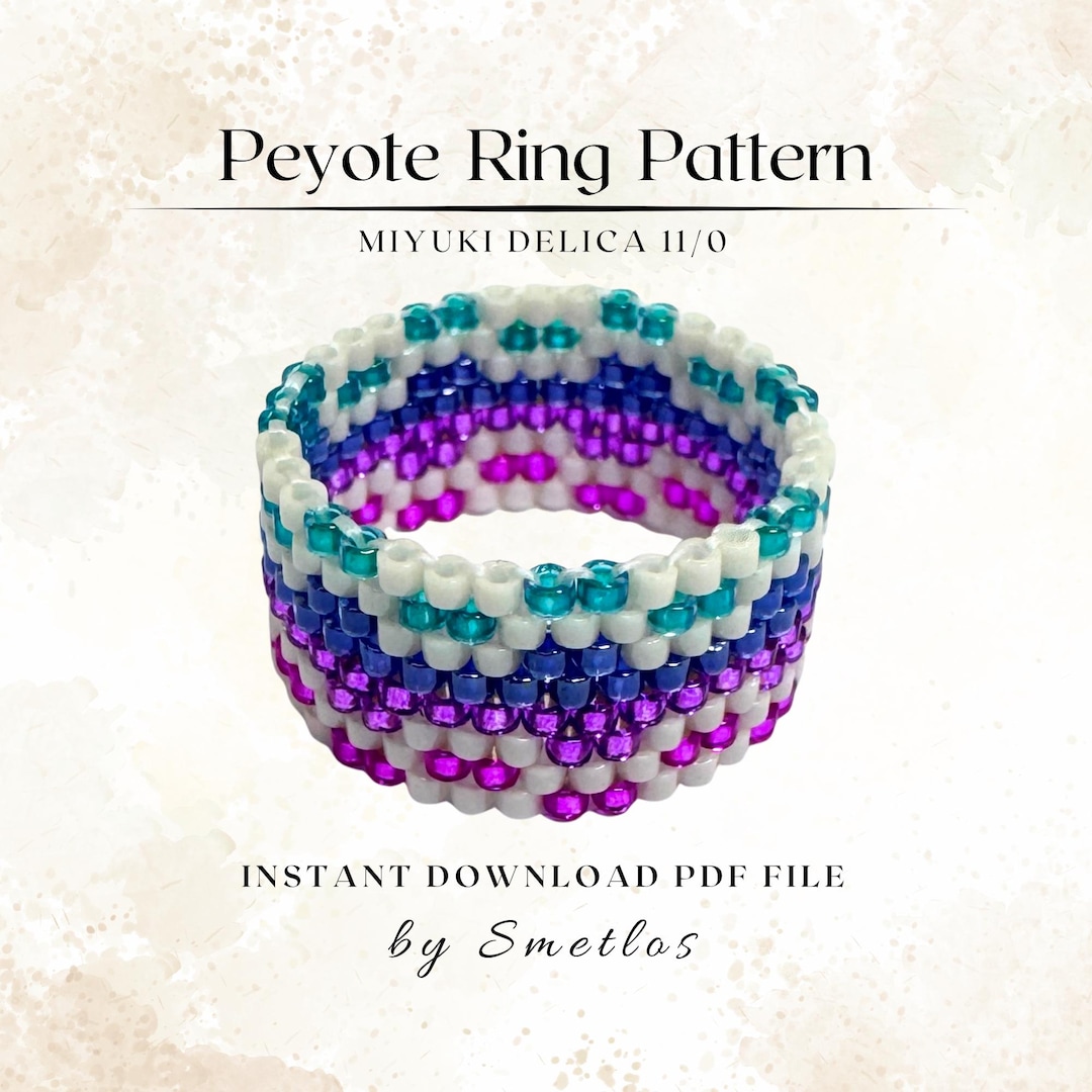 Elma Ring Peyote Ring Pattern, Beaded Ring Pattern, Miyuki Beading ...