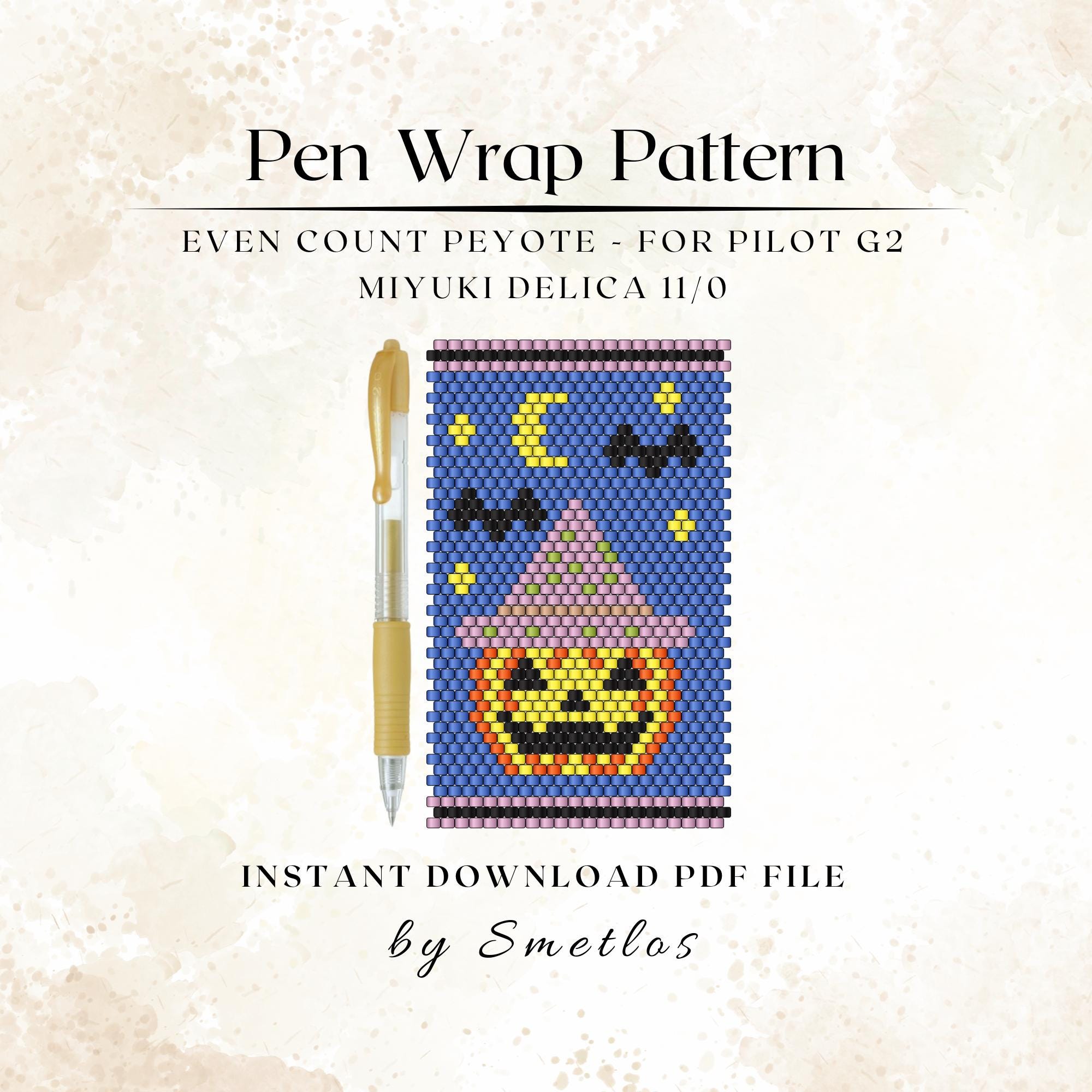 Halloween Beaded Pen Wrap Pattern, Miyuki Bead Pattern, Seed Bead Pen ...