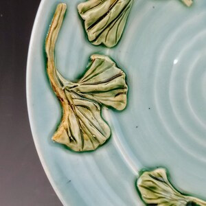 Handmade Botanical Pottery Serving Platter, Ginkgo Leaf Design - Etsy