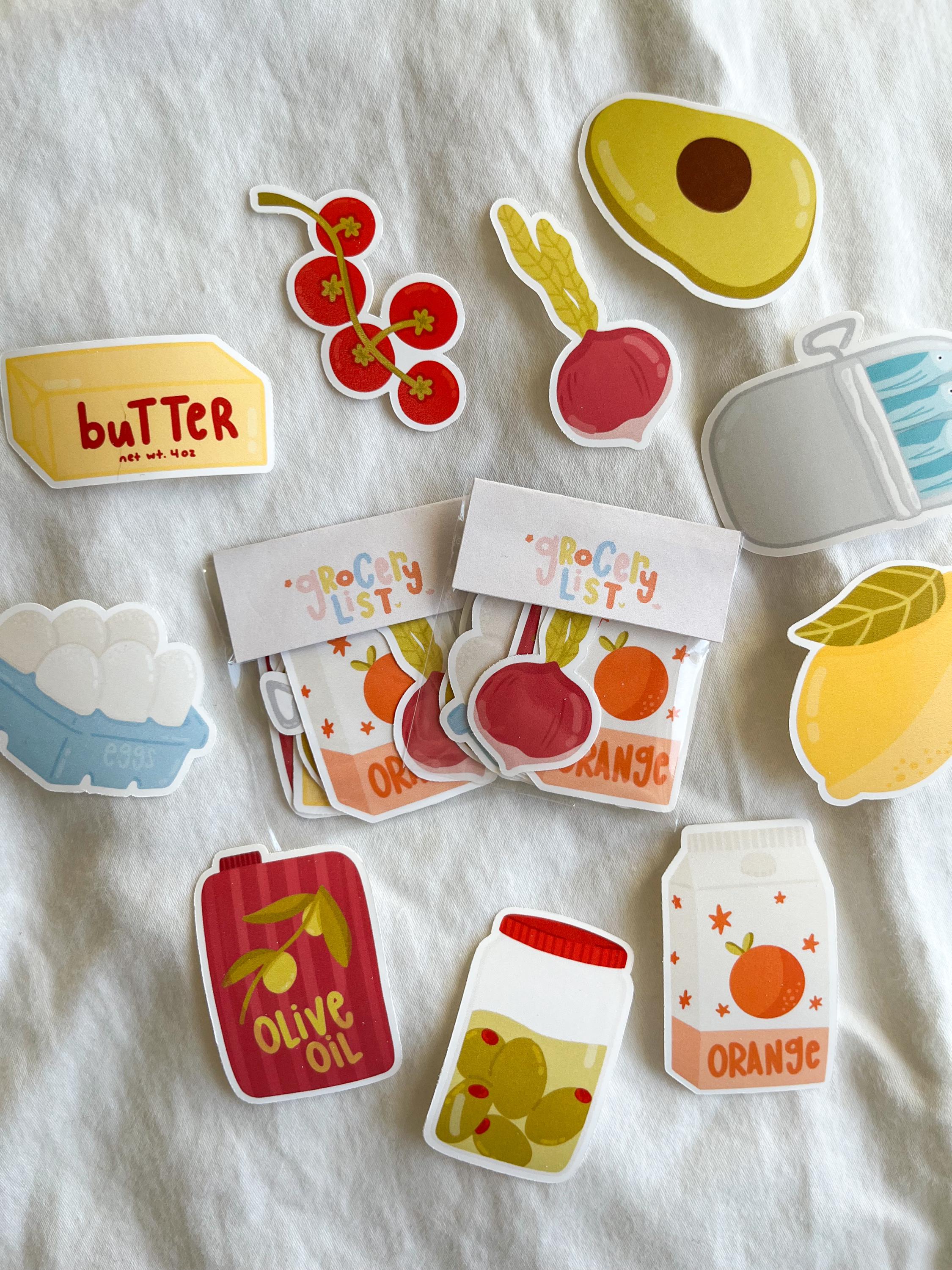 Grocery List Sticker Pack | Journal Stickers, Calendar, Planner ...