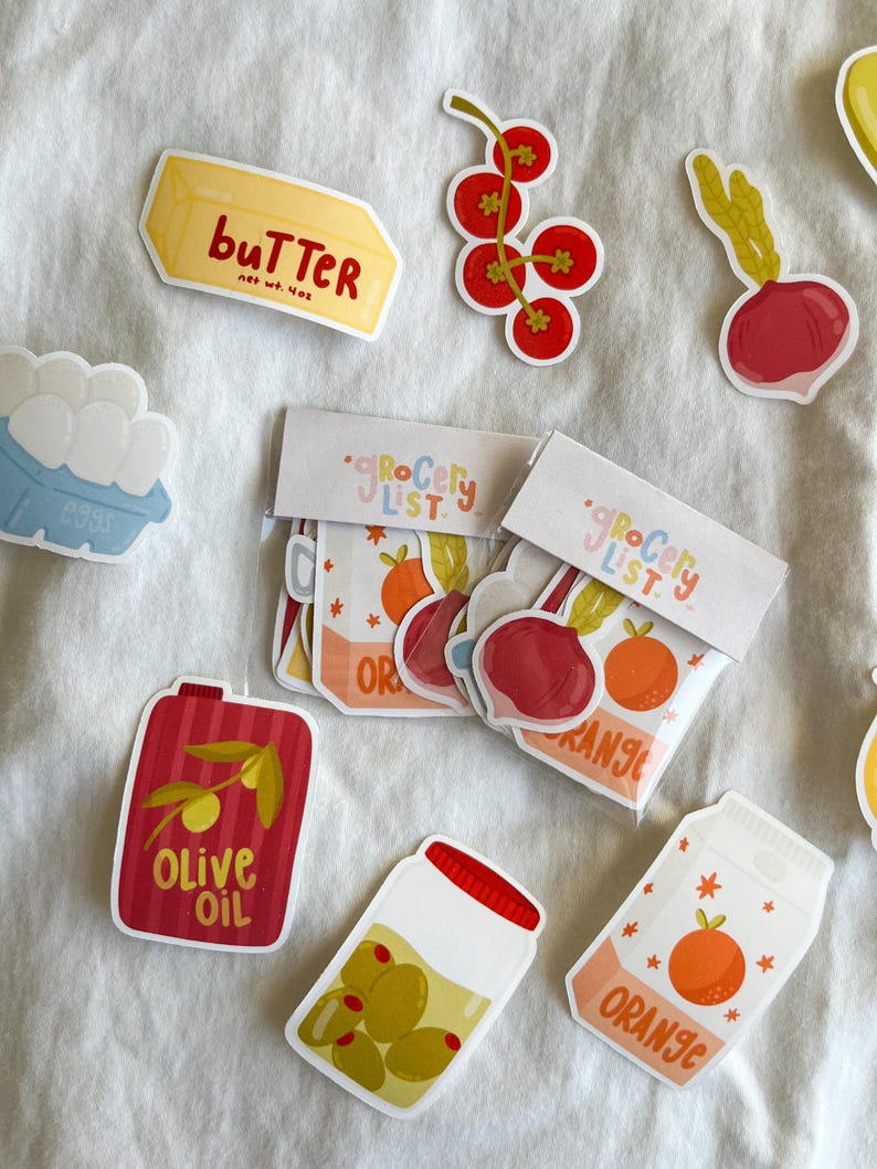 Grocery List Sticker Pack | Journal Stickers, Calendar, Planner ...
