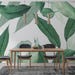 Green Watercolor Tropical Leaves Wallpaper - Modern Botanical Pattern ...