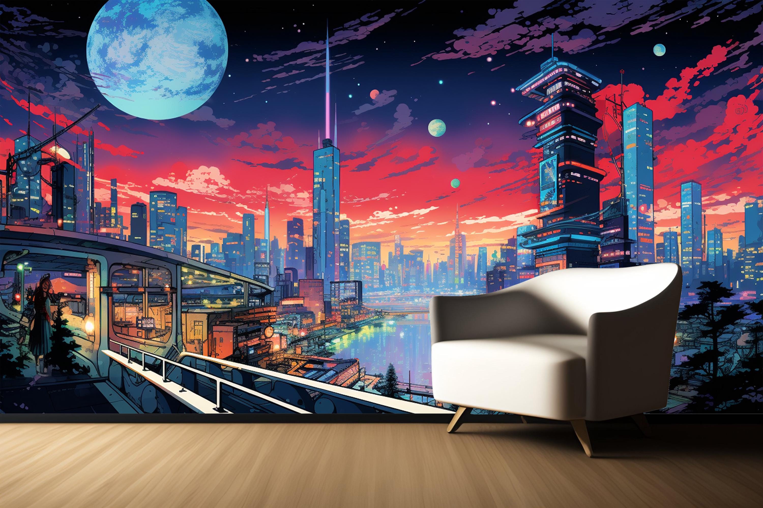 Cyberpunk Decor for Gamer Room, Futuristic Sci-fı Art, Futuristic Wall ...