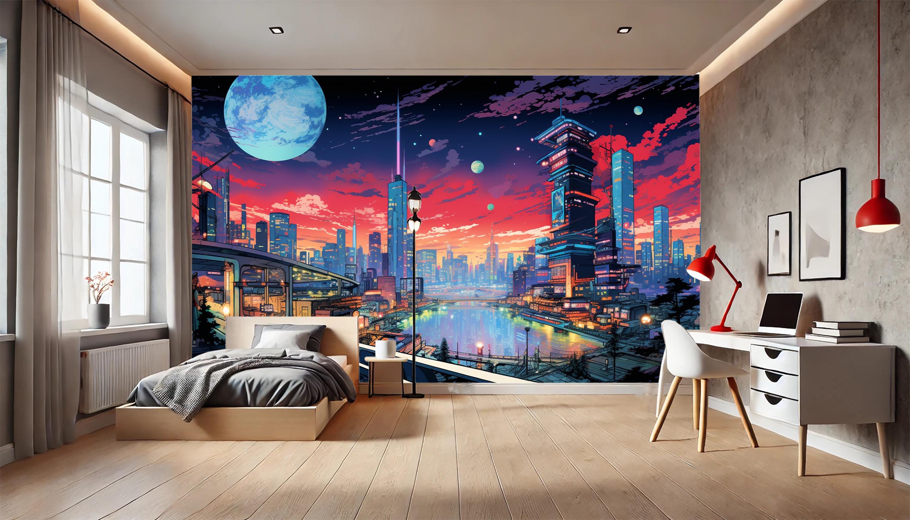 Cyberpunk Decor for Gamer Room, Futuristic Sci-fı Art, Futuristic Wall ...