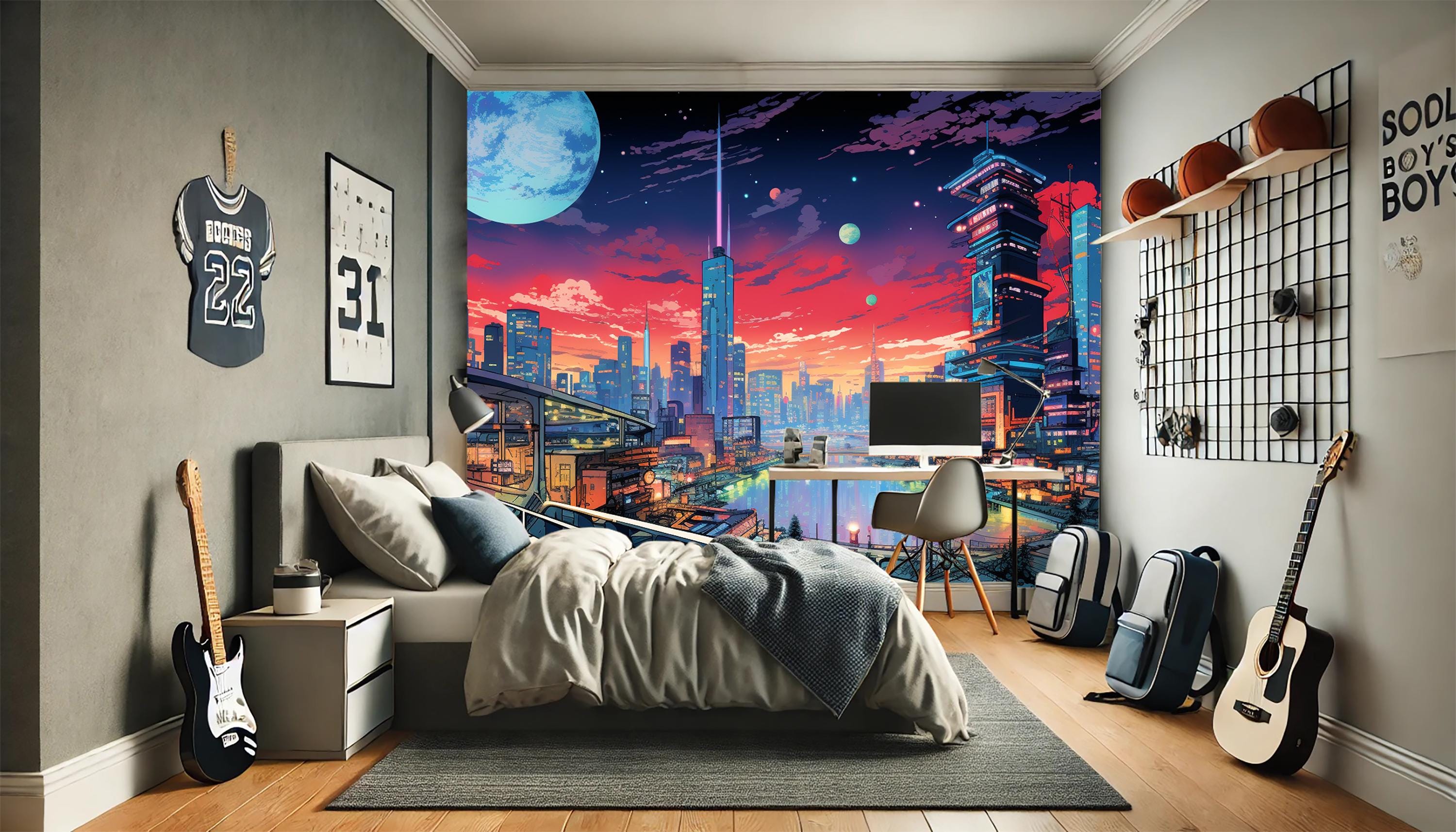 Cyberpunk Decor for Gamer Room, Futuristic Sci-fı Art, Futuristic Wall ...