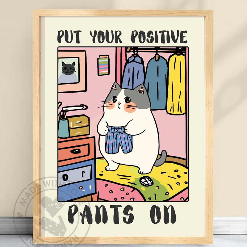 Motivational Cat Poster - Etsy