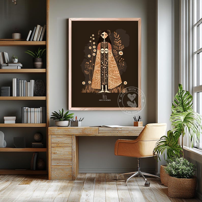 Hel Goddess Poster: Norse Mythology Art, Nordic Decor - Etsy