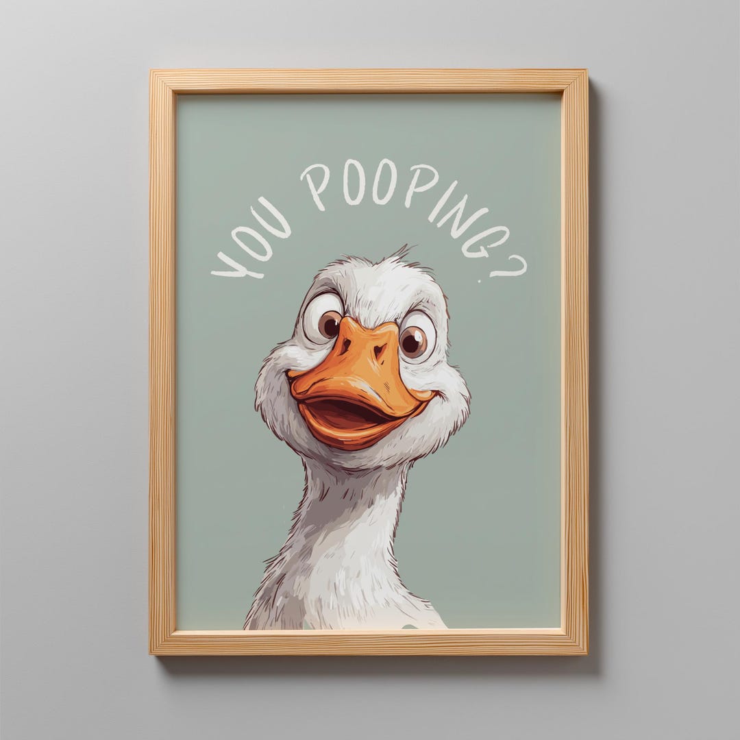 Funny Goose Bathroom Print: Cheeky Toilet Poster - Etsy UK
