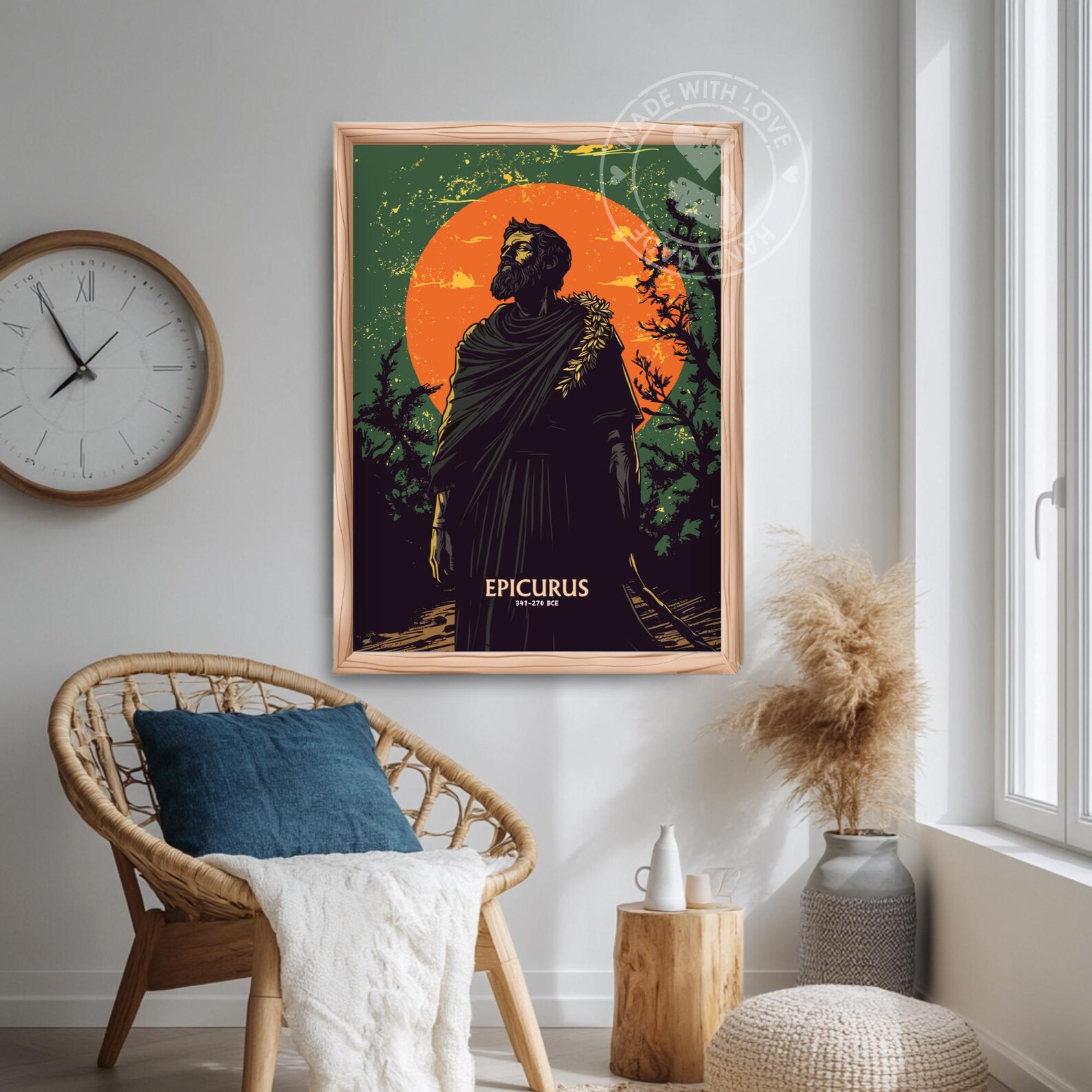 Epicurus Philosophy Art Print: Stoic Wall Decor - Etsy