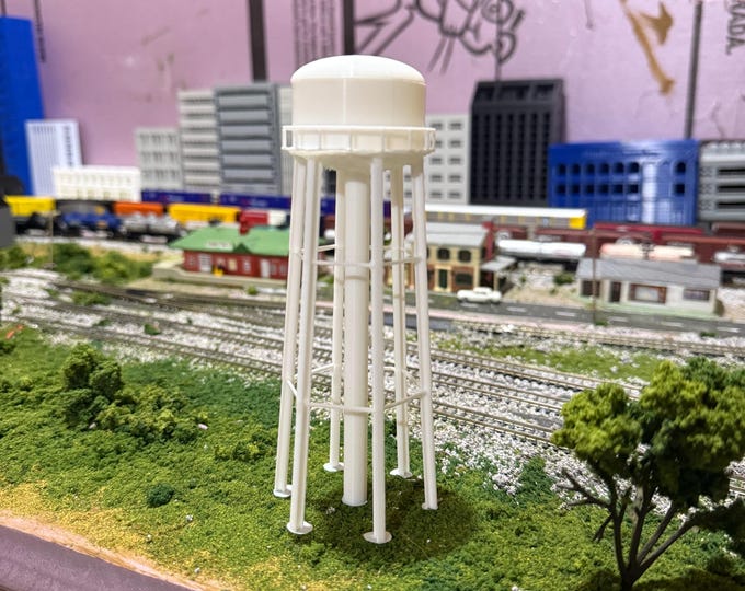 HO Scale Built up Train Layout Building - Water Tower With 2 Ladders ...