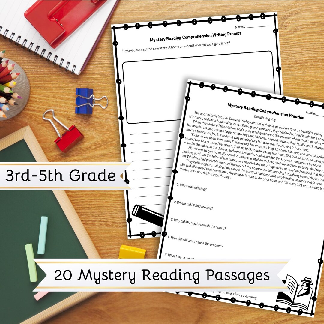20 Mystery Comprehension Reading Passages – 3rd-5th Grade – Print ...