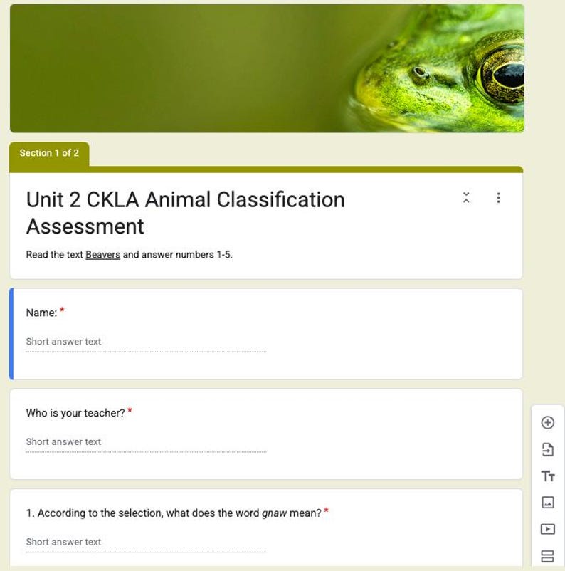 3rd Grade CKLA Animal Classification: Writing Rubric & Assessment ...