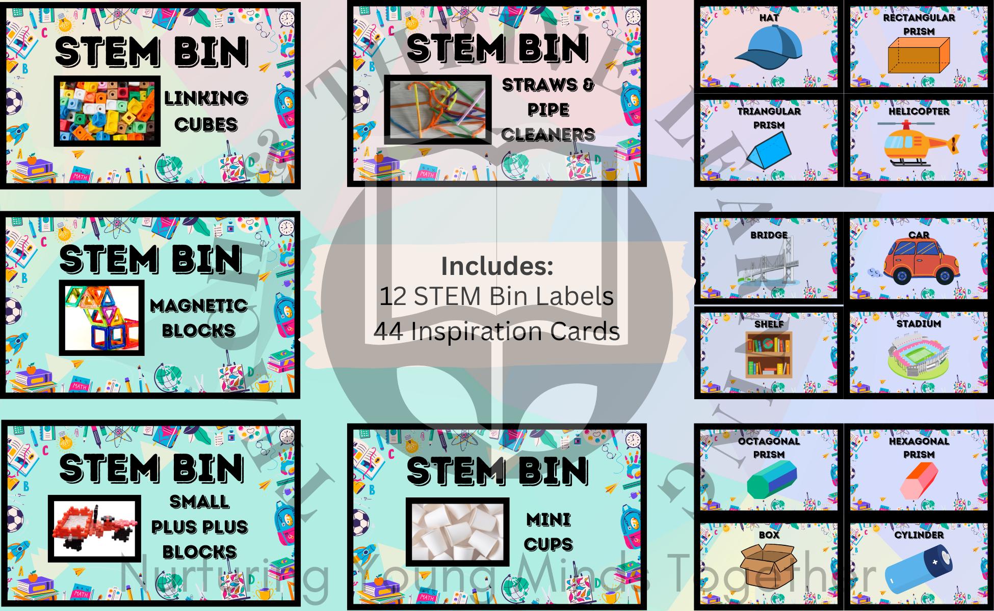 STEM Bin Labels, Ideas, & Planning and Reflection Sheet – Affordable ...