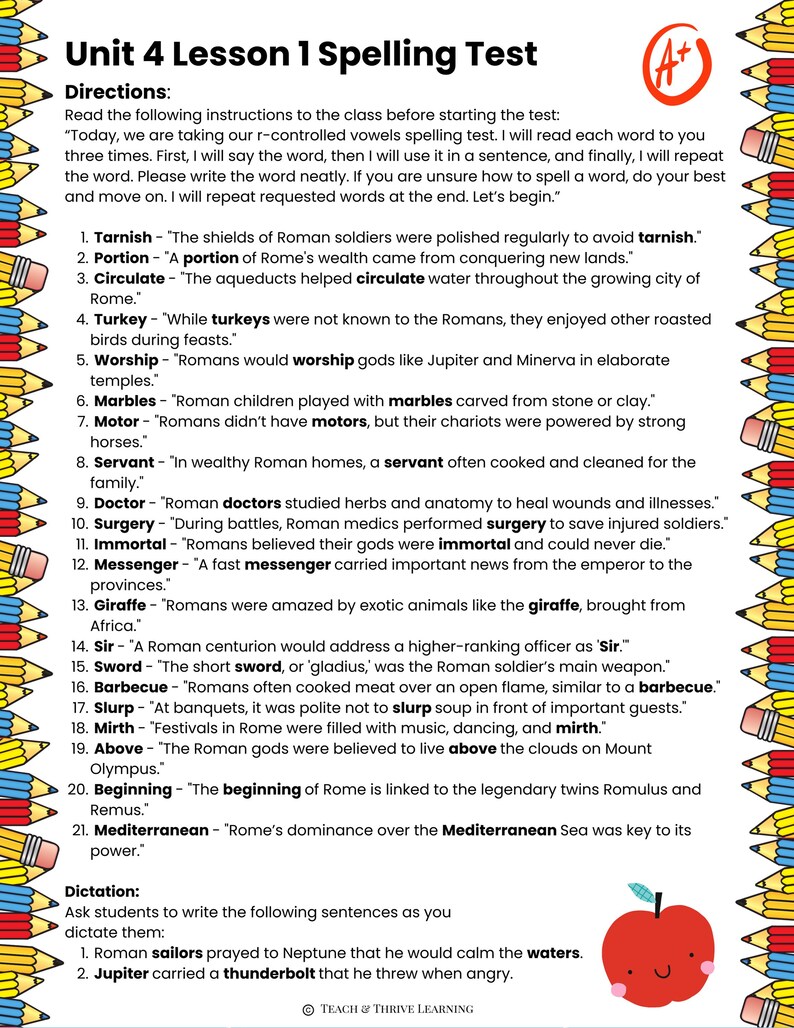Unit 4 CKLA Grade 3 Spelling Activities | Lessons 1, 6, 11 Lists ...