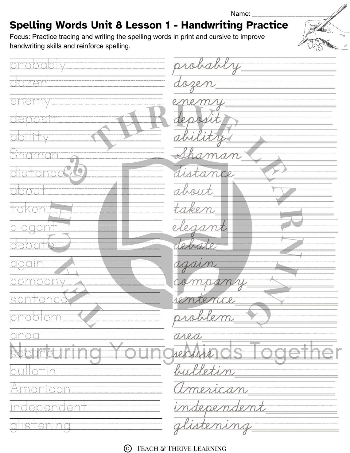 Spelling Activities and Supplements | CKLA Grade 3 Unit 8 Native ...