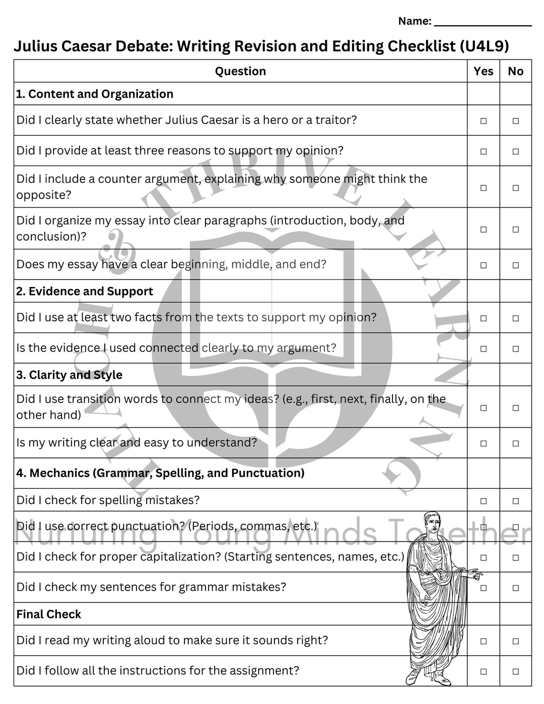 CKLA Grade 3: Ancient Roman Civilization Writing Tools | Julius Caesar ...