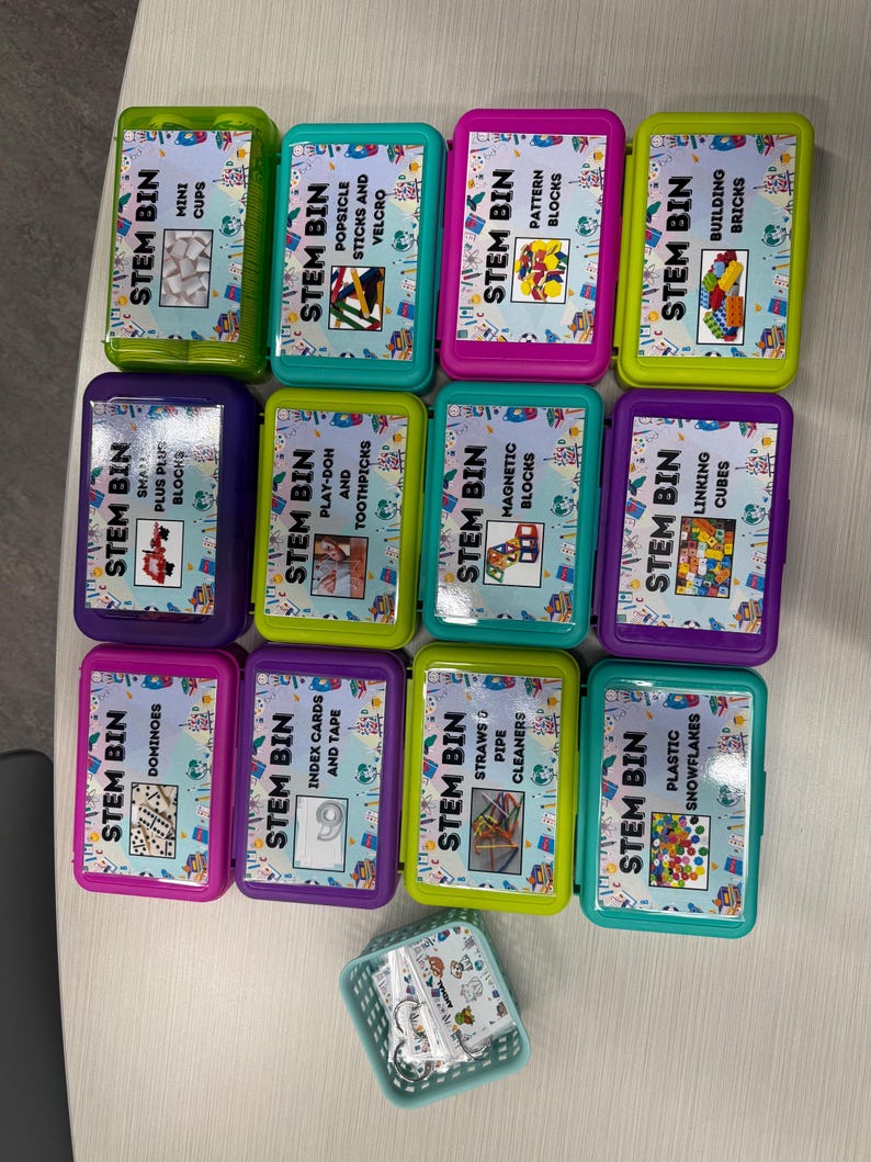 STEM Bin Labels & Idea Cards: Hands-on Learning (printable) - Etsy