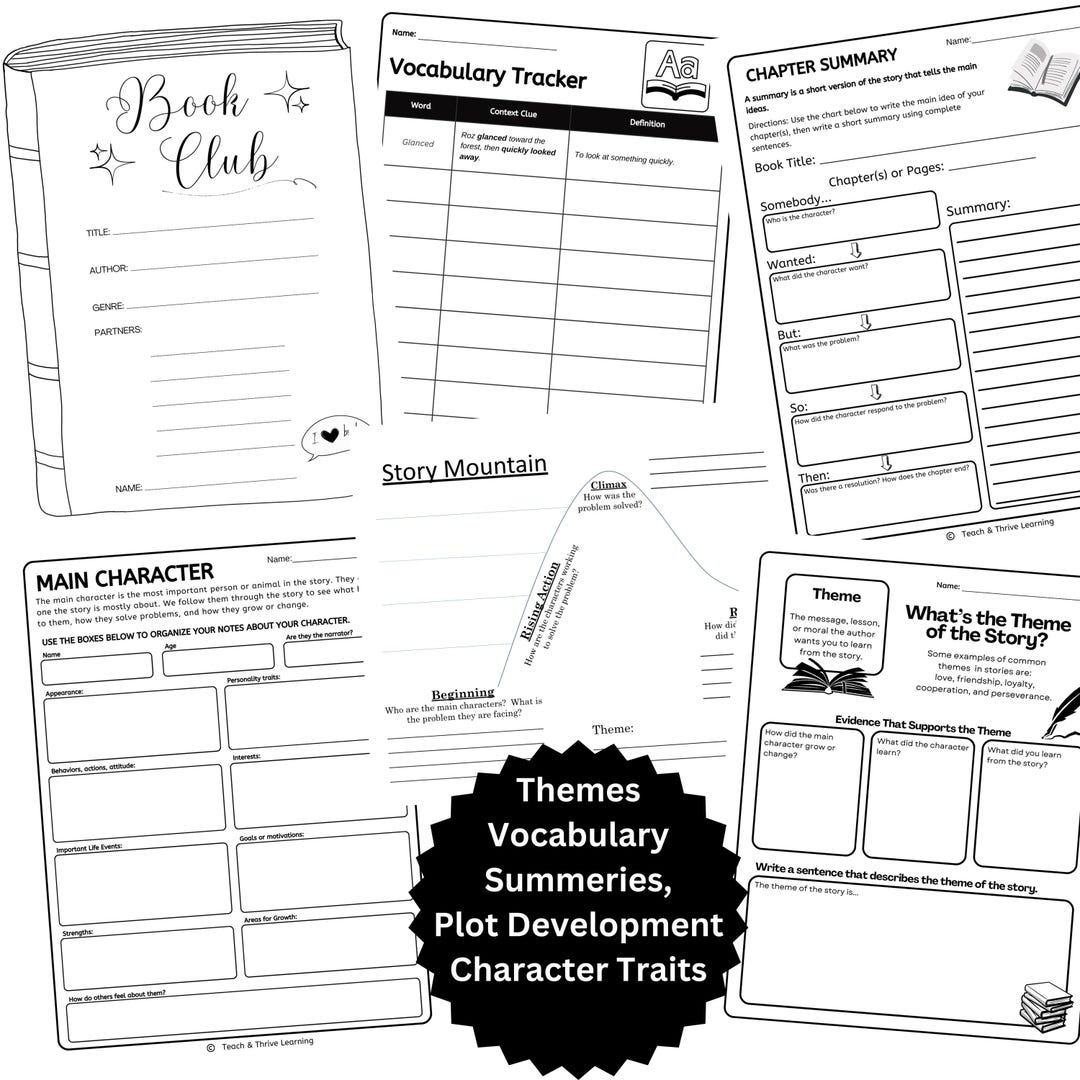 Fiction Book Club Packet | 3rd-5th Grade Reading Activities ...