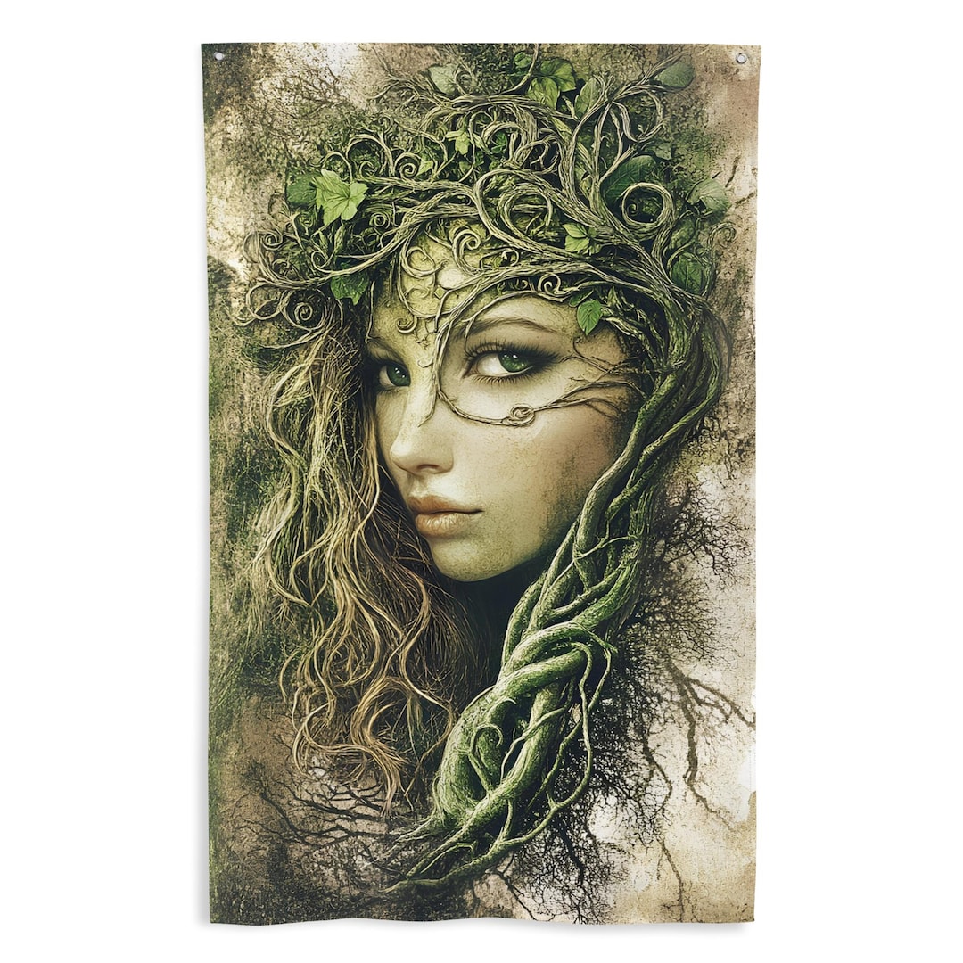 Dryad, Spirit of the Forest Flag, Poster, Banner, Wall Decor, Festival ...