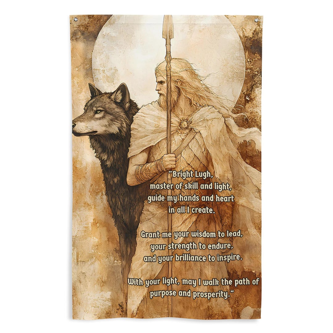 Flag lugh, the Lord of Light, Mythology, Celtic God, Poster, Wall Decor ...