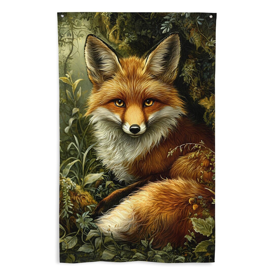 Drapeau "Le Renard Enchanteur", Poster, Bannière, Renard, Décoration ...