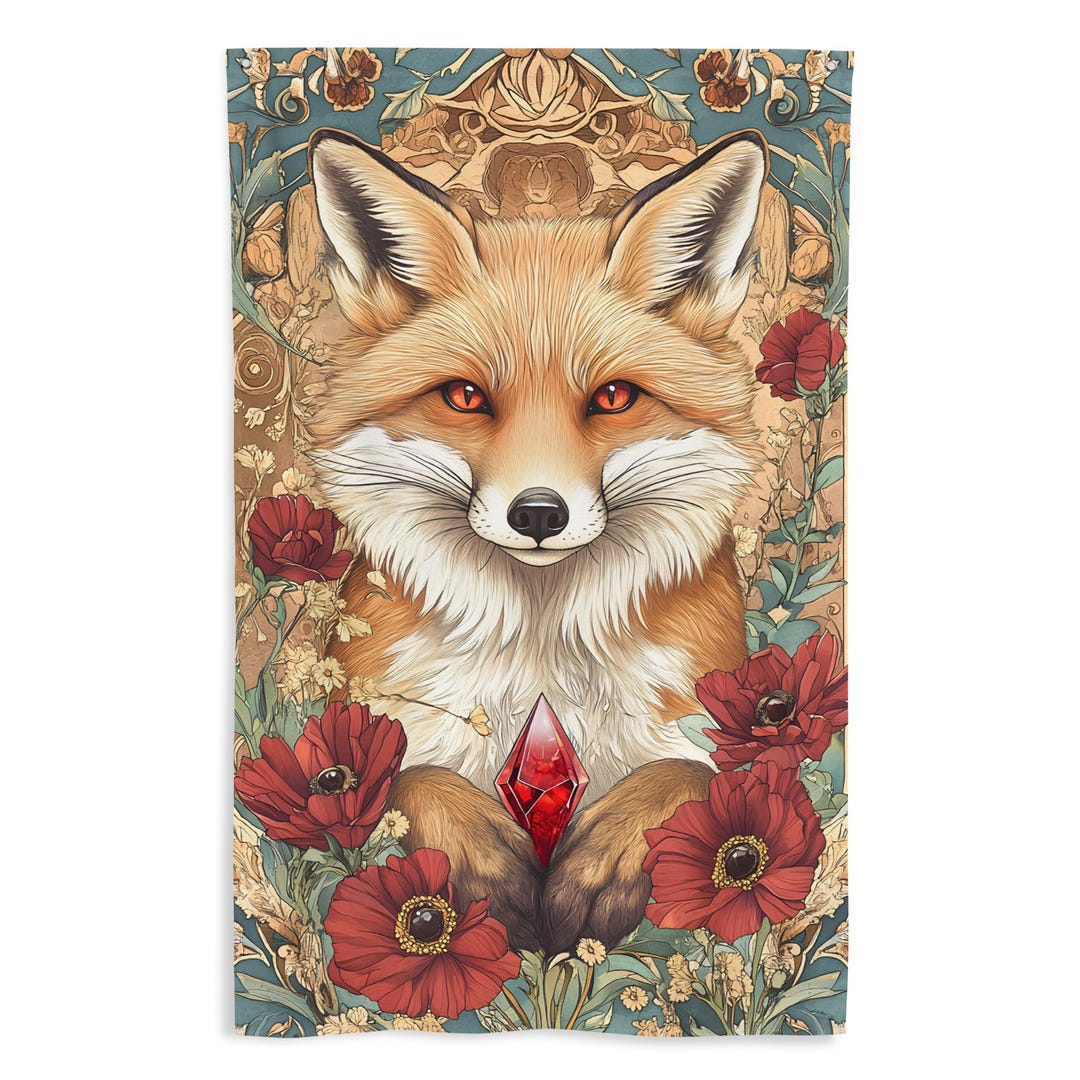"the Fox and the Garnet" Flag, Poster, Banner, Wall Decor, Festival ...