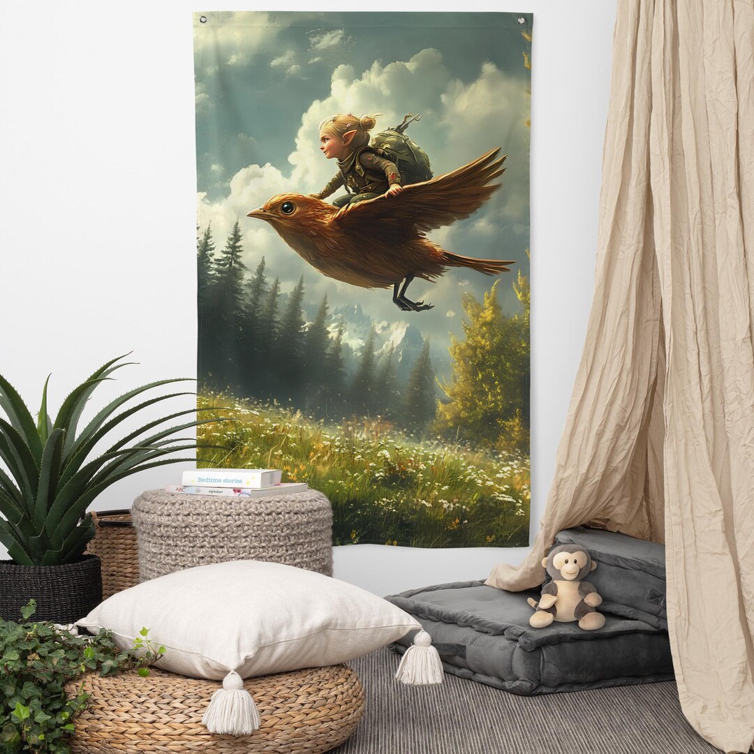 "journey of an Elf" Flag, Little People, Elf, Poster, Banner, Wall ...