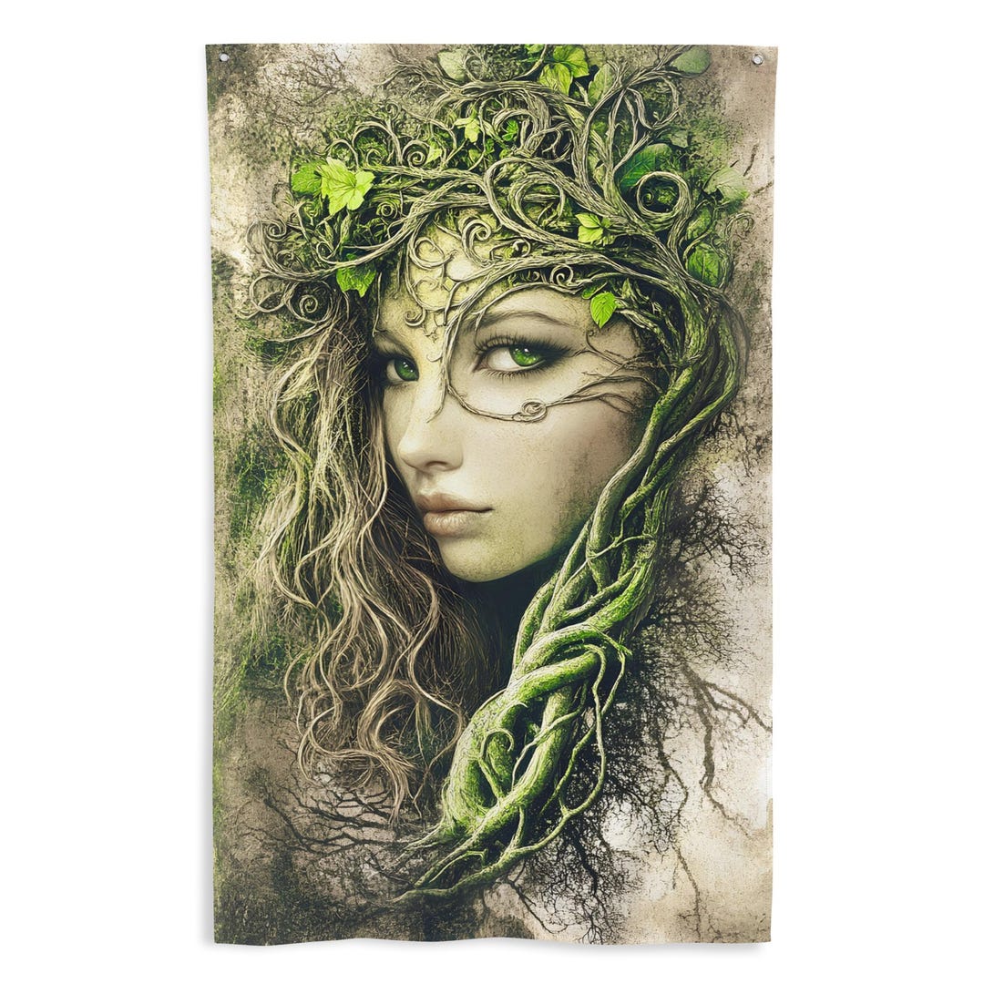 "dryad, Spirit of the Forest" Flag, Poster, Banner, Wall Decor ...